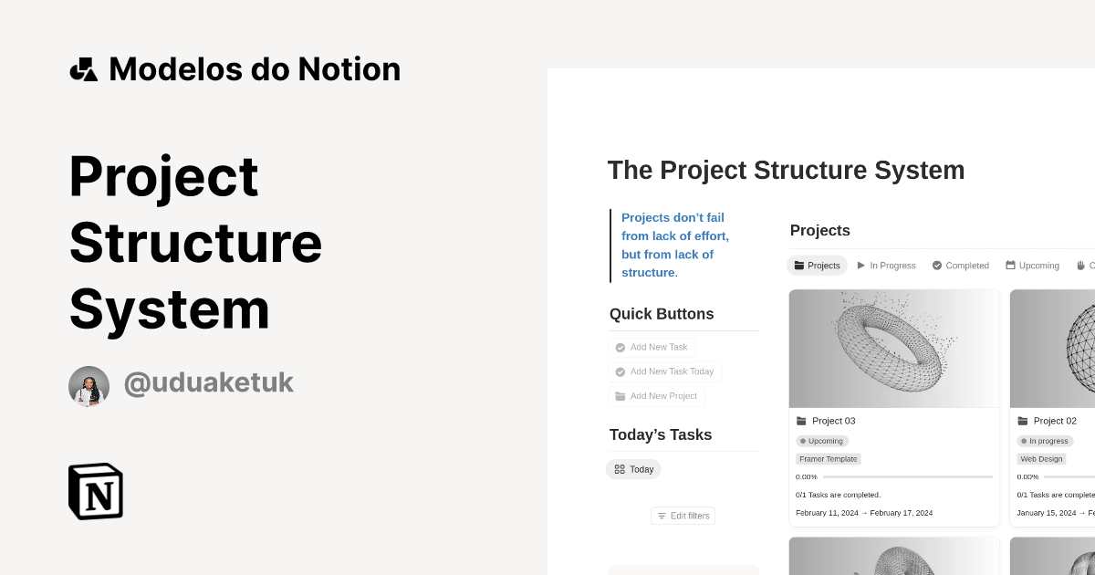 Modelo Project Structure System | Marketplace do Notion