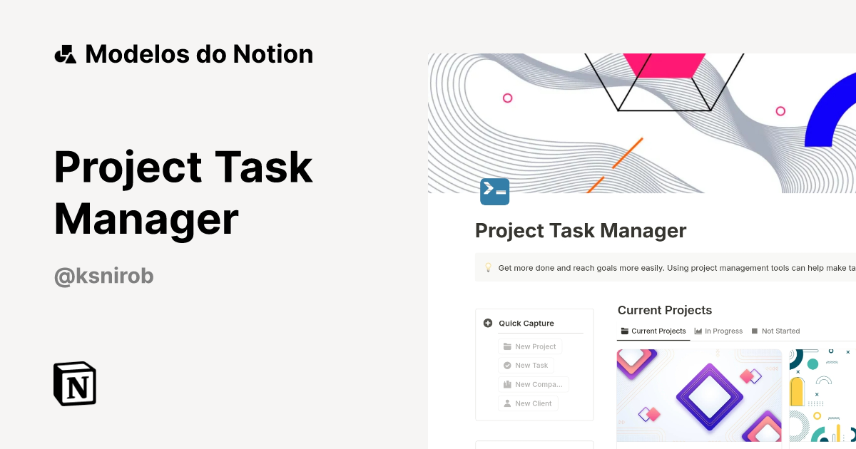 Modelo Project Task Manager | Marketplace do Notion