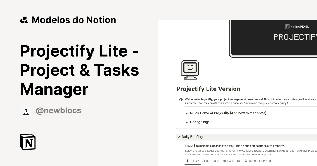 Projectify Lite - Project & Tasks Manager Modelo por Newblocs ...