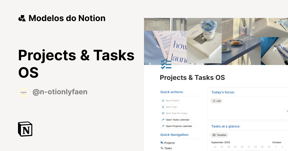 Projects & Tasks OS Modelo por -n o t i o n l y f a e n- | Marketplace ...