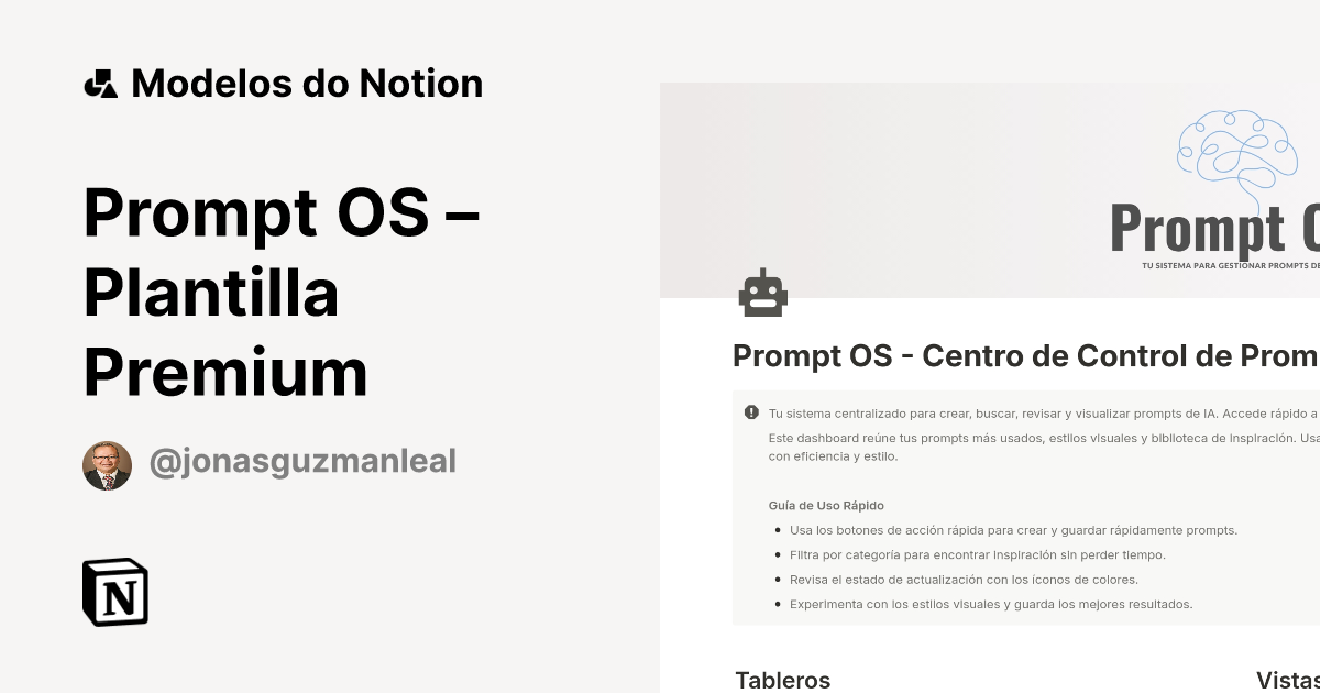 Prompt OS – Plantilla Premium Modelo por Jonás Guzmán Leal ...