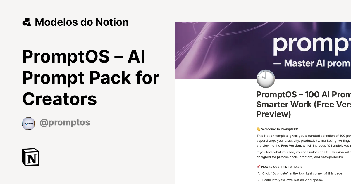 PromptOS – AI Prompt Pack for Creators Modelo por PromptOS ...