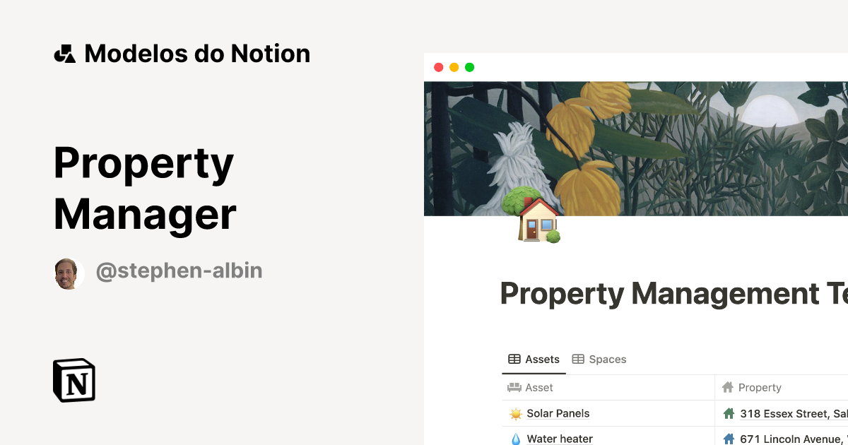 Modelo Property Manager | Marketplace do Notion