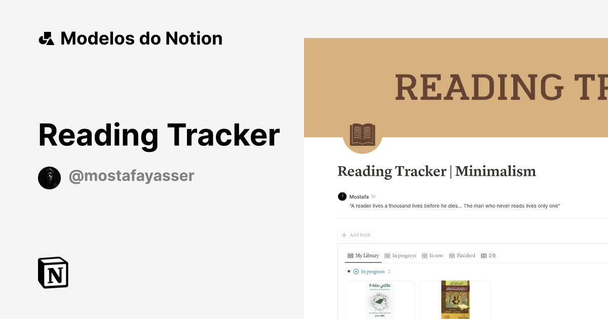 Modelo Reading Tracker | Marketplace do Notion