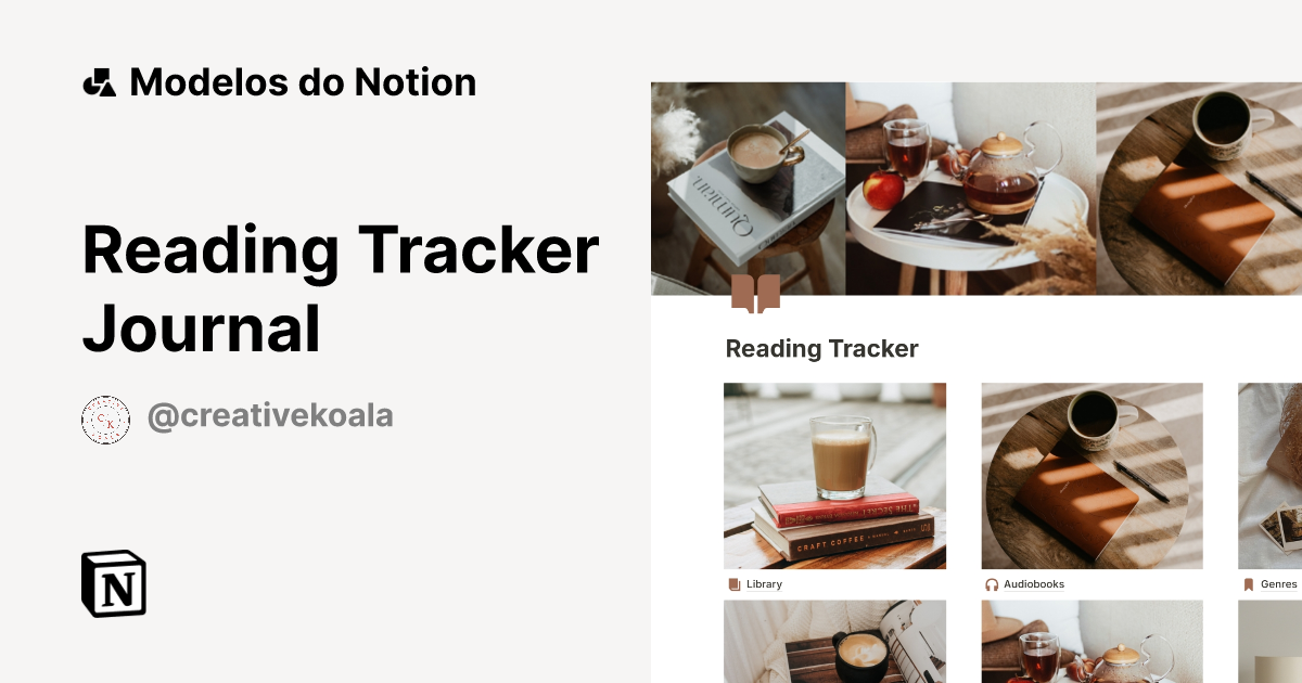 Modelo Reading Tracker Journal | Marketplace do Notion