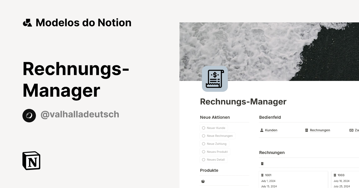 Modelo Rechnungs-Manager | Marketplace do Notion