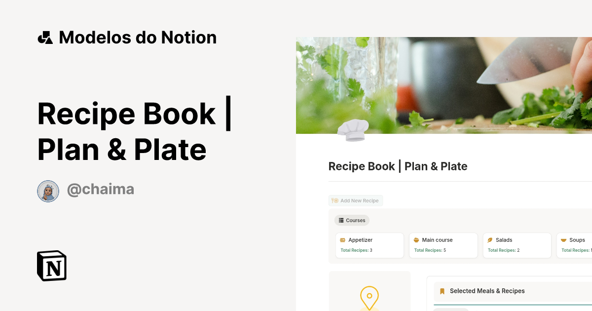 Modelo Recipe Book | Plan & Plate | Marketplace do Notion