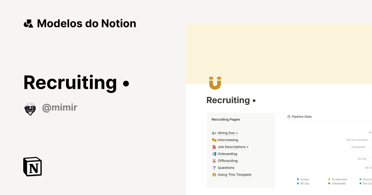 Recruiting • Modelo por Mimir Advisory | Marketplace do Notion