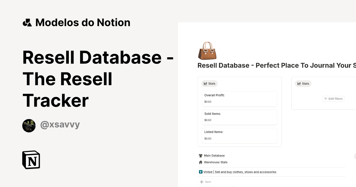 Resell Database - The Resell Tracker Modelo por xsavvy | Trading ...