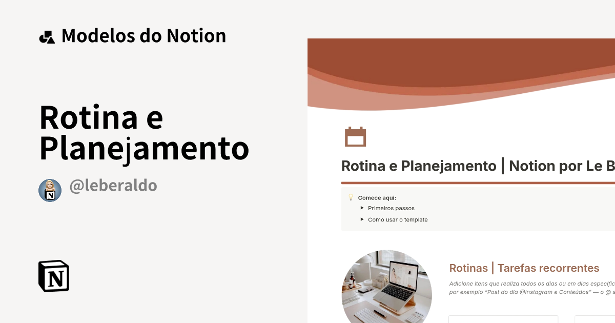 Modelo Rotina e Planejamento | Marketplace do Notion