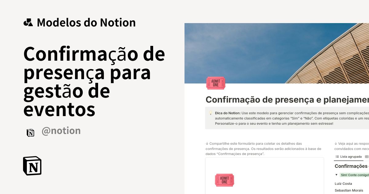 Modelo Confirmação de presença para gestão de eventos 2026 ...