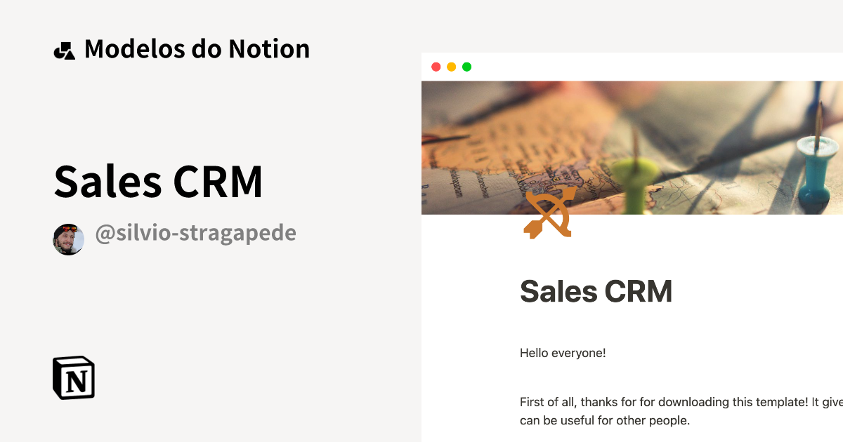 Modelo Sales CRM | Marketplace do Notion