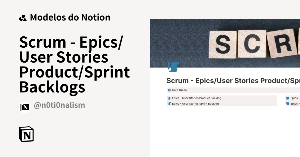 Scrum - Epics/User Stories Product/Sprint Backlogs Modelo por ...