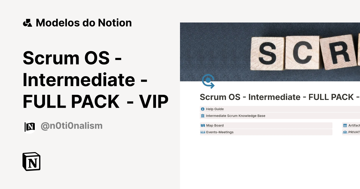 Modelo Scrum OS - Intermediate - FULL PACK - VIP | Marketplace do Notion