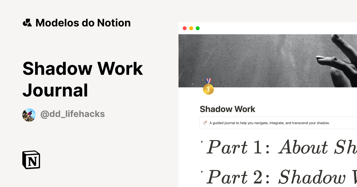Shadow Work Journal Modelo por D'Myia | Marketplace do Notion