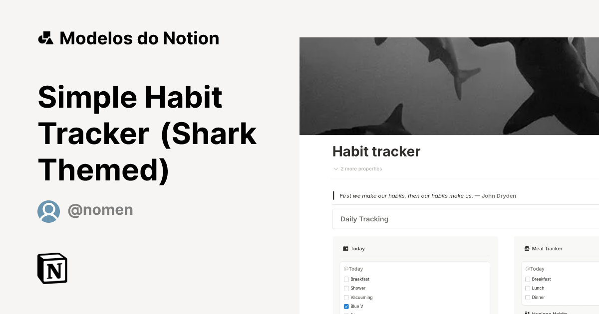 Simple Habit Tracker (Shark Themed) Modelo por Nomen Nescio ...