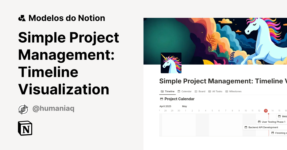 Modelo Simple Project Management: Timeline Visualization | Marketplace ...
