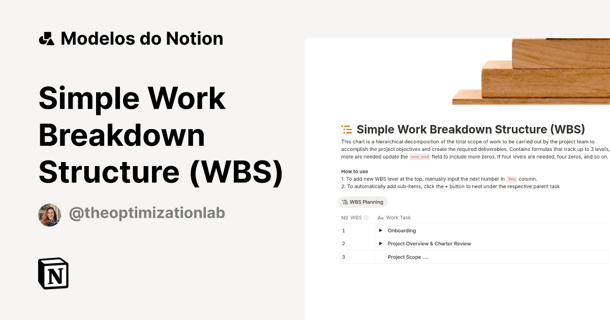 Simple Work Breakdown Structure (WBS) Modelo por Tera Earlywine ...