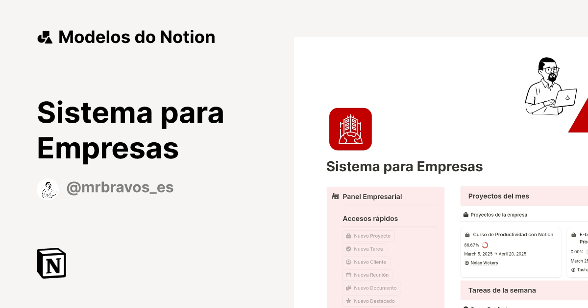 Sistema para Empresas Modelo por Mr Bravos | Marketplace do Notion