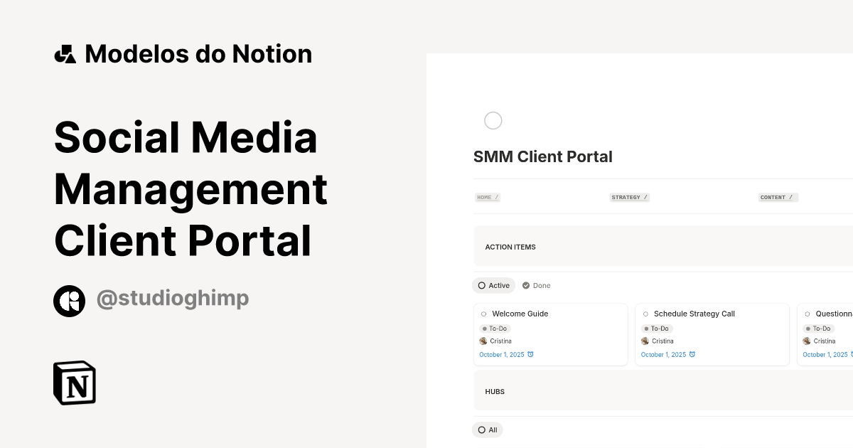 Social Media Management Client Portal Modelo por Le Bureau ...