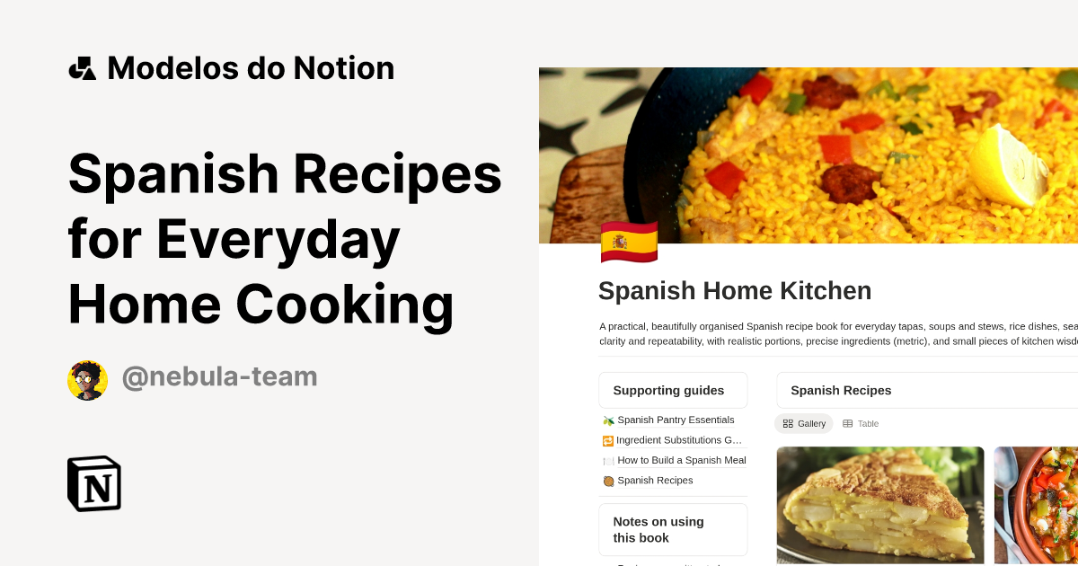 Spanish Recipes for Everyday Home Cooking Modelo por Nebula ...