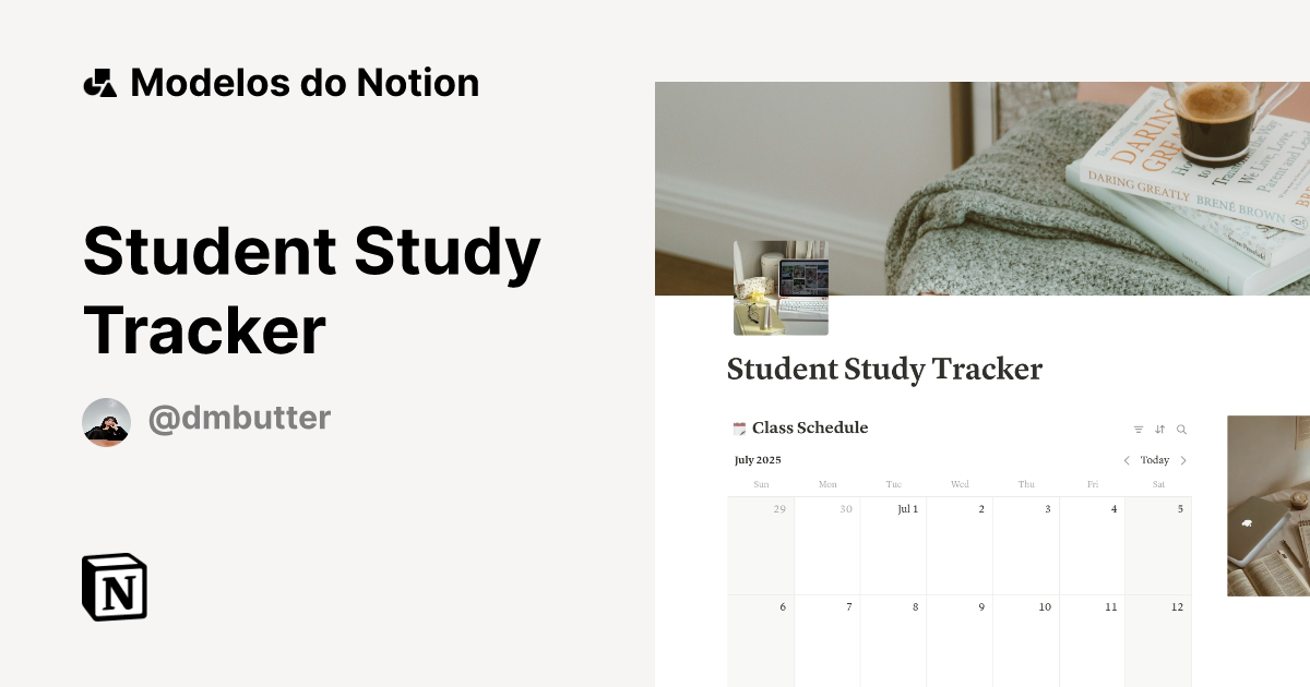 Student Study Tracker Modelo por daylynmaglangit | Marketplace do Notion