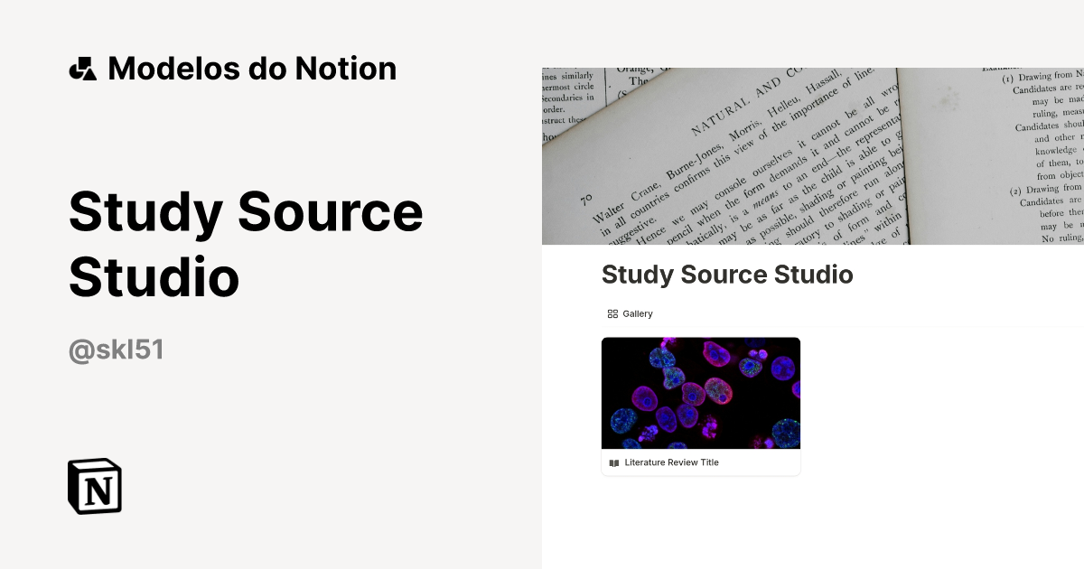 Study Source Studio Modelo por Evolution | Marketplace do Notion