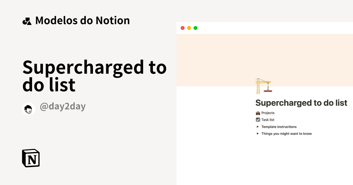 Modelo Supercharged to do list | Marketplace do Notion