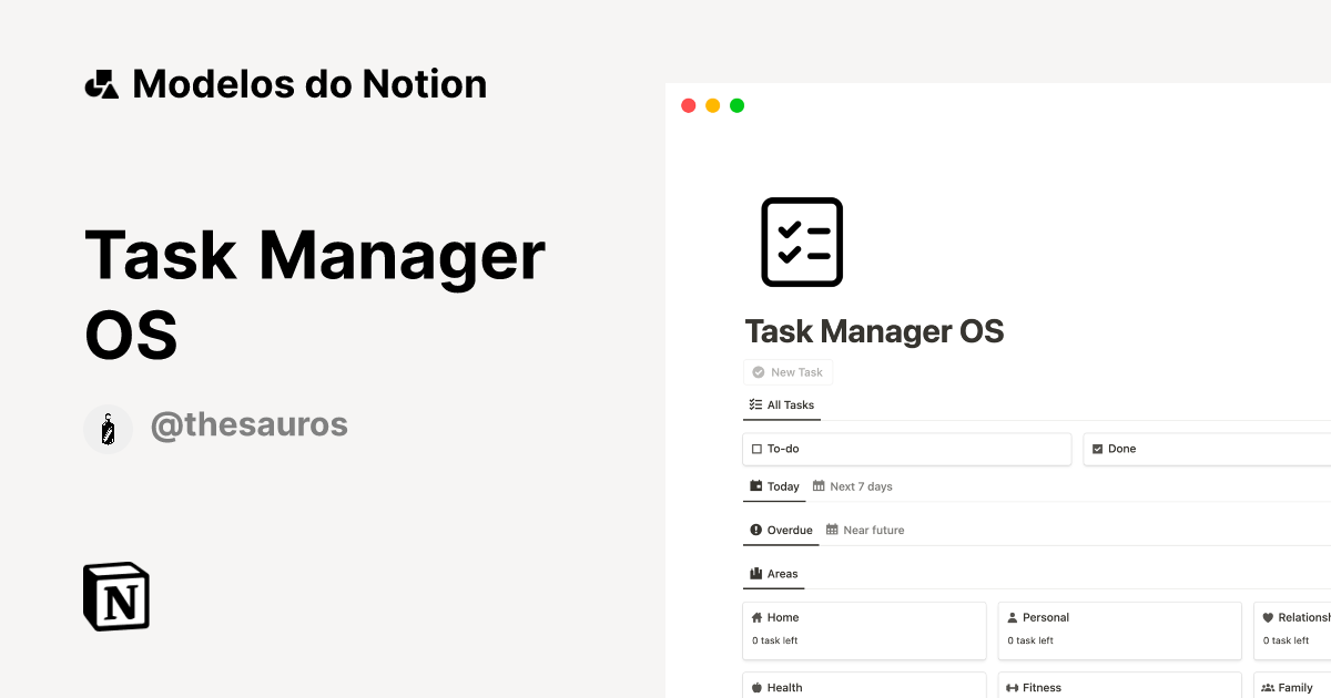 Modelo Task Manager OS | Marketplace do Notion