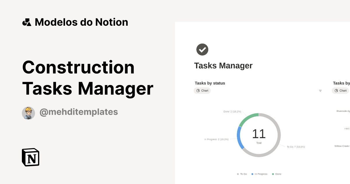 Tasks Manager Modelo por Mehdi | Marketplace do Notion