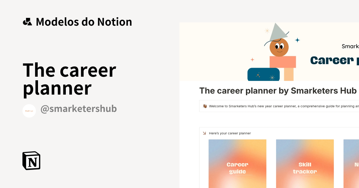 Modelo The career planner | Marketplace do Notion
