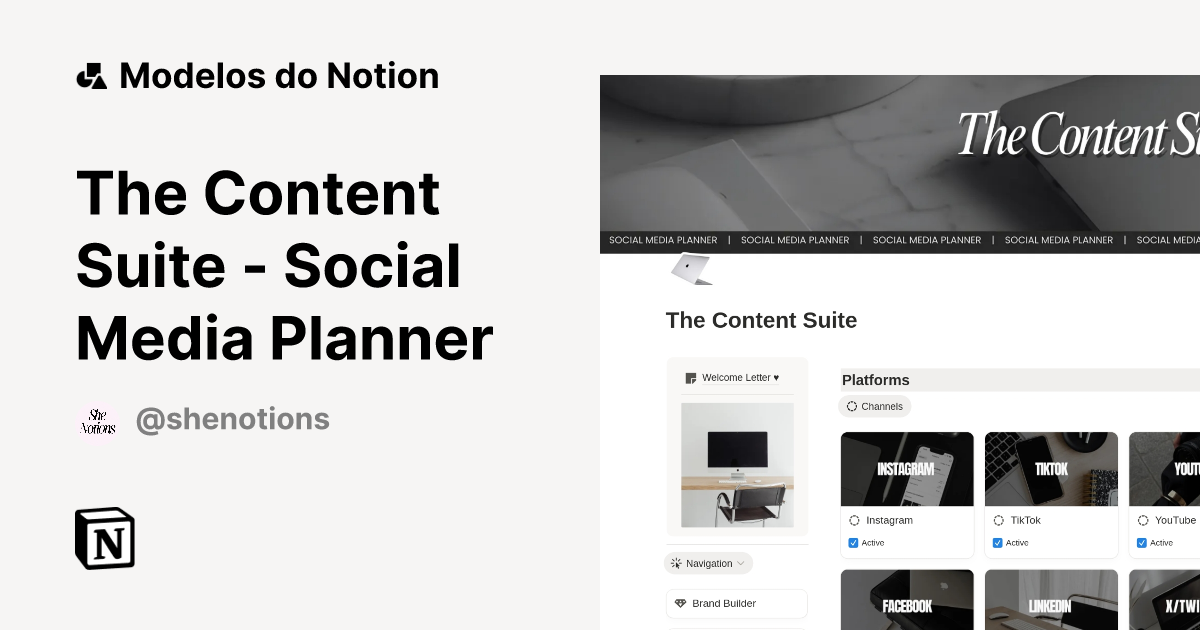 The Content Suite - Social Media Planner Modelo por She Notions ...