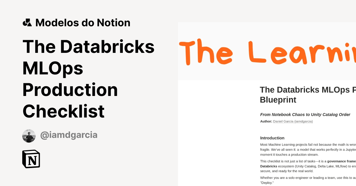 The Databricks MLOps Production Checklist Modelo por Daniel García ...
