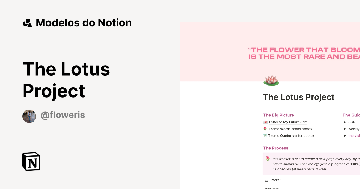 Modelo The Lotus Project | Marketplace do Notion