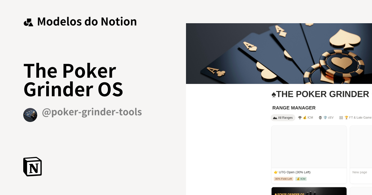 Modelo The Poker Grinder OS | Marketplace do Notion