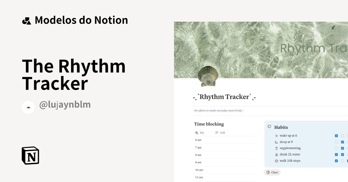Modelo The Rhythm Tracker | Marketplace do Notion