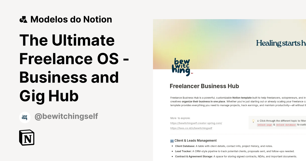 Modelo The Ultimate Freelance OS - Business and Gig Hub | Marketplace ...