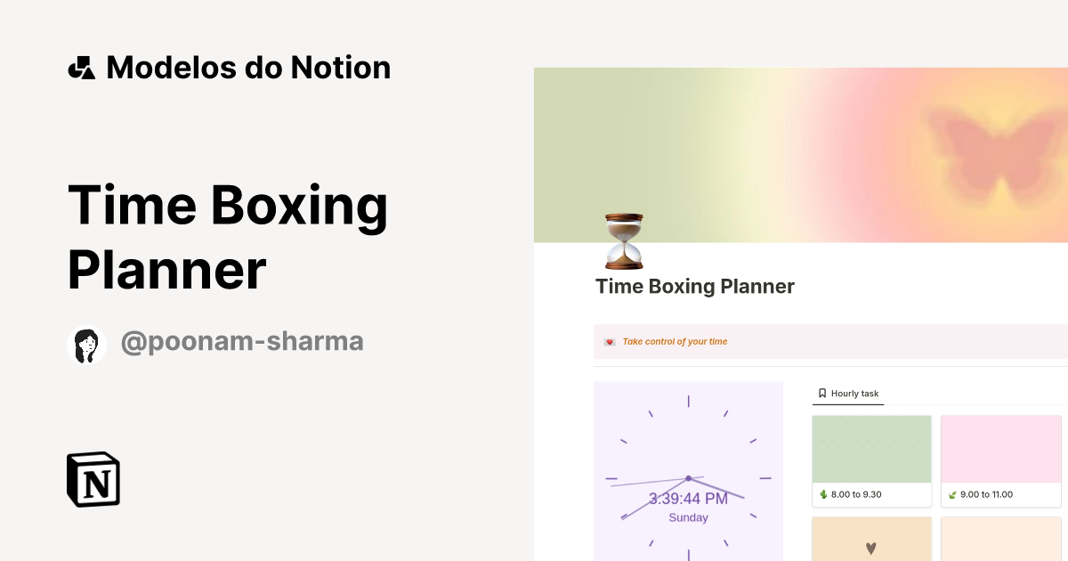 Modelo Time Boxing Planner | Marketplace do Notion