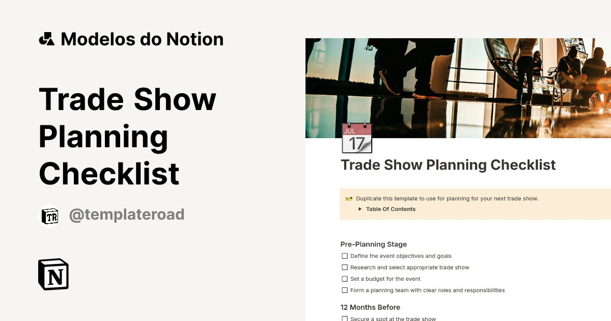 Trade Show Planning Checklist Modelo por Template Road | Marketplace do ...