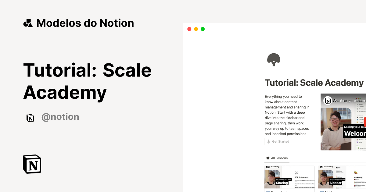 Modelo Tutorial: Scale Academy 2025 | Marketplace do Notion