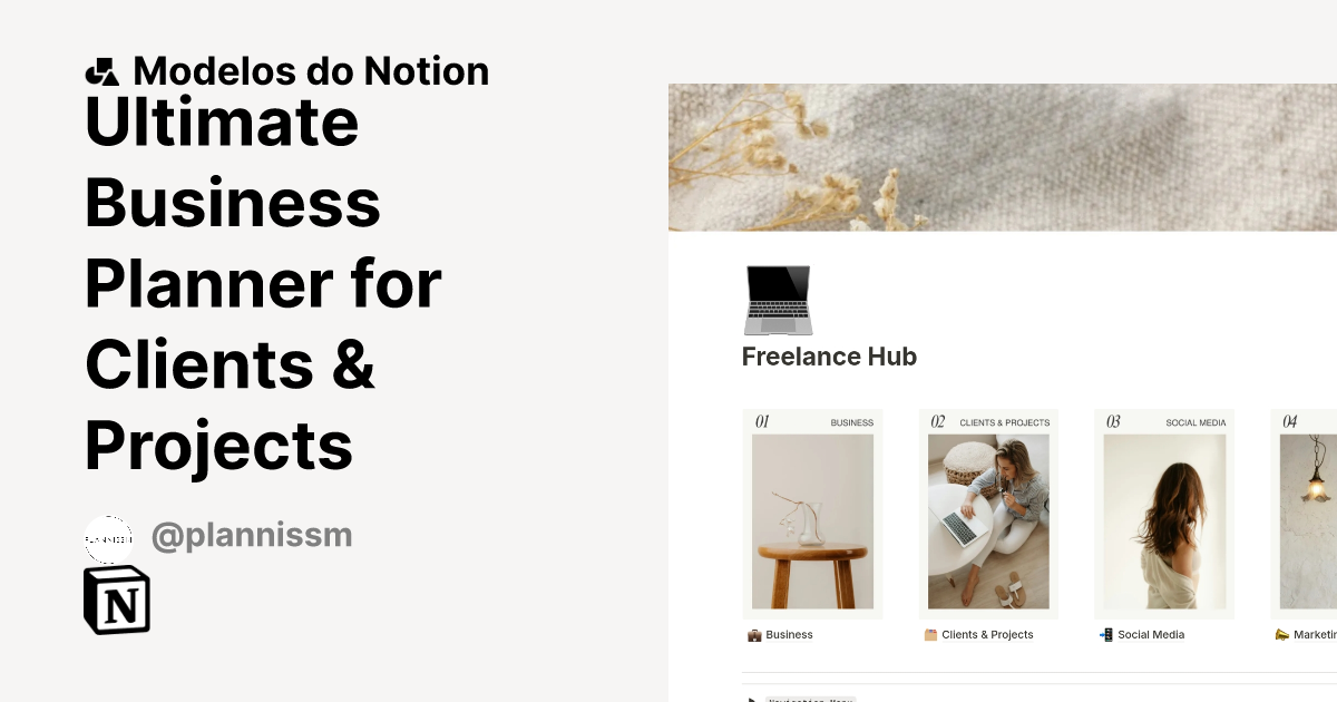 Ultimate Business Planner for Clients & Projects Modelo por Plannissm | Marketplace do Notion