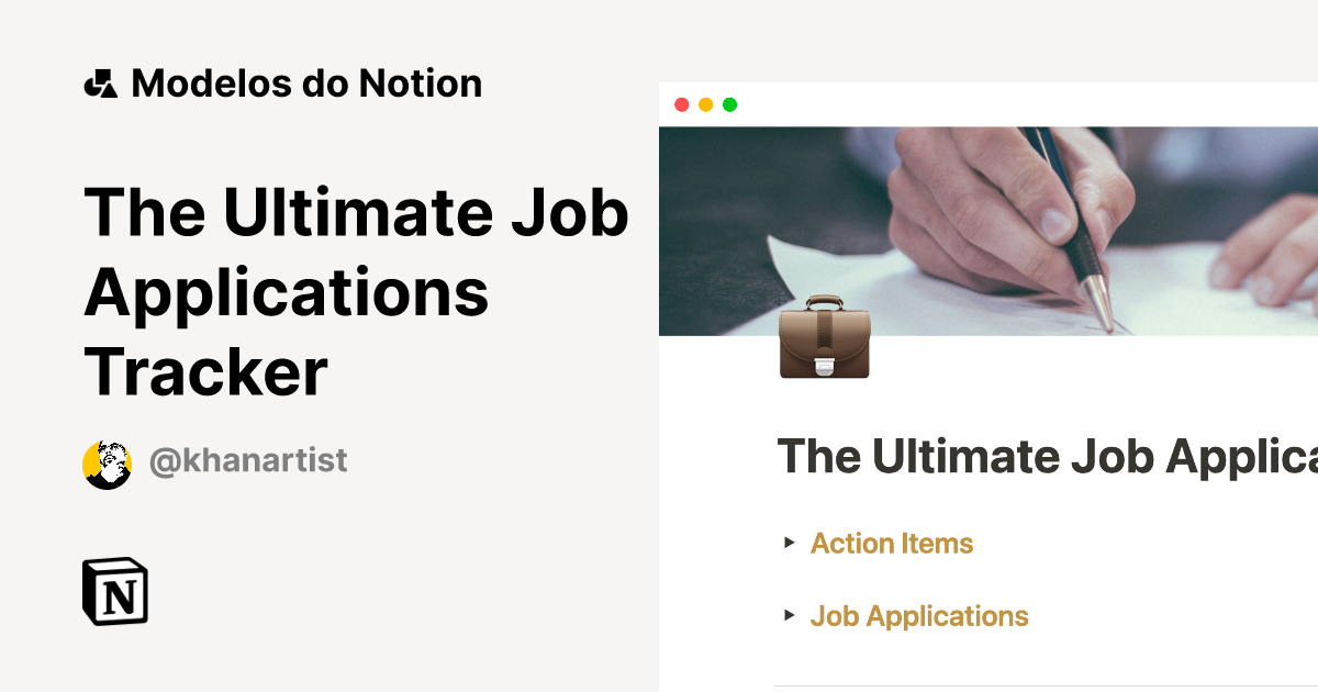 Modelo The Ultimate Job Applications Tracker | Marketplace do Notion