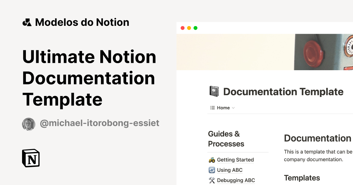 Ultimate Notion Documentation Template Modelo por Michael Itorobong Essiet | Marketplace do Notion