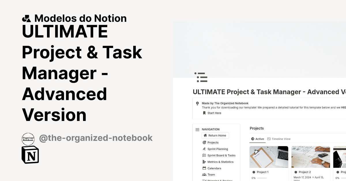 Modelo ULTIMATE Project & Task Manager - Advanced Version | Marketplace ...