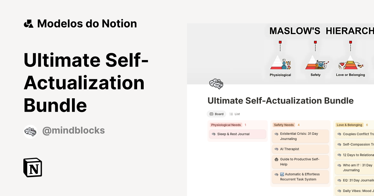 Modelo Ultimate Self-Actualization Bundle | Marketplace do Notion