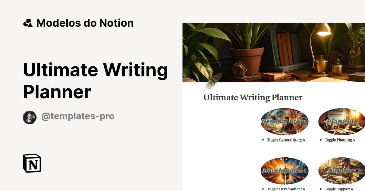 Modelo Ultimate Writing Planner | Marketplace do Notion