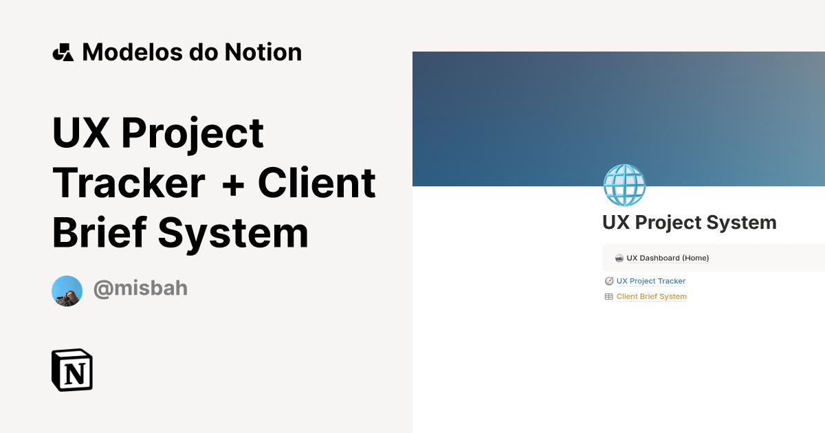 UX Project Tracker + Client Brief System Modelo por Product creator ...
