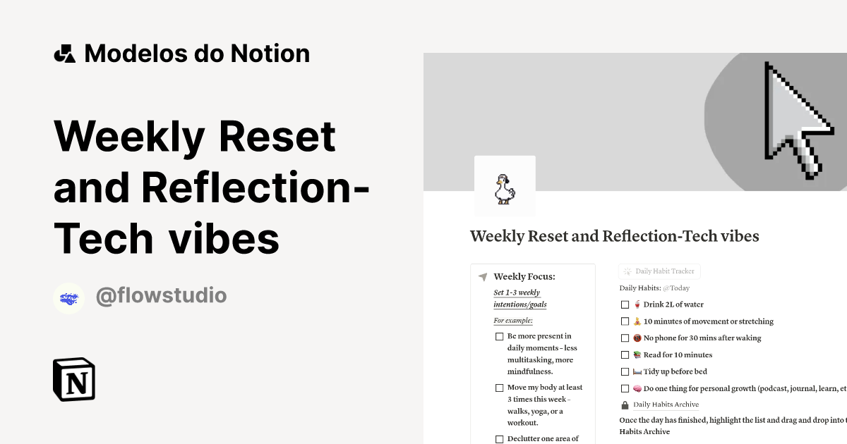 Weekly Reset and Reflection-Tech vibes Modelo por flowstudio ...