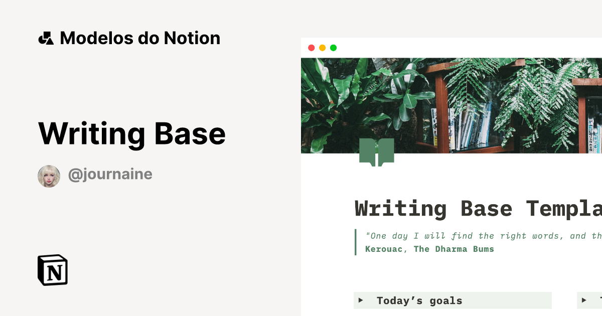 Modelo Writing Base | Marketplace do Notion
