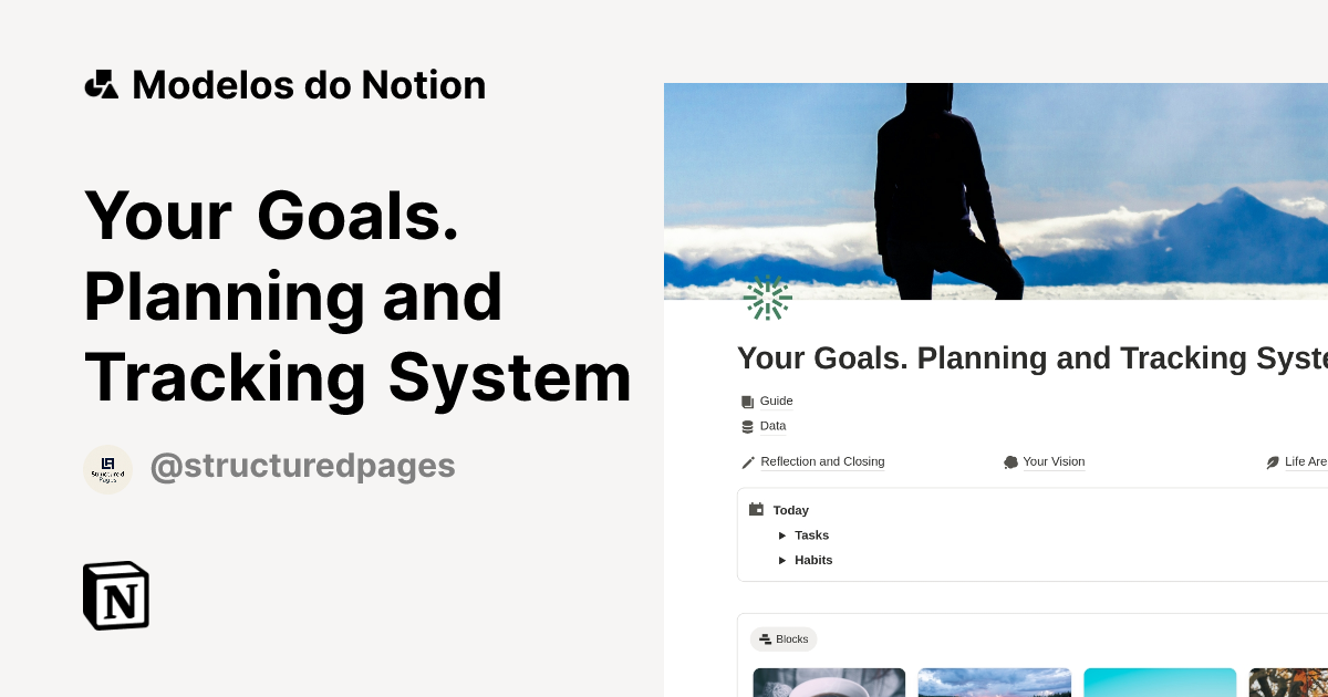 Your Goals. Planning and Tracking System Modelo por Structured Pages ...